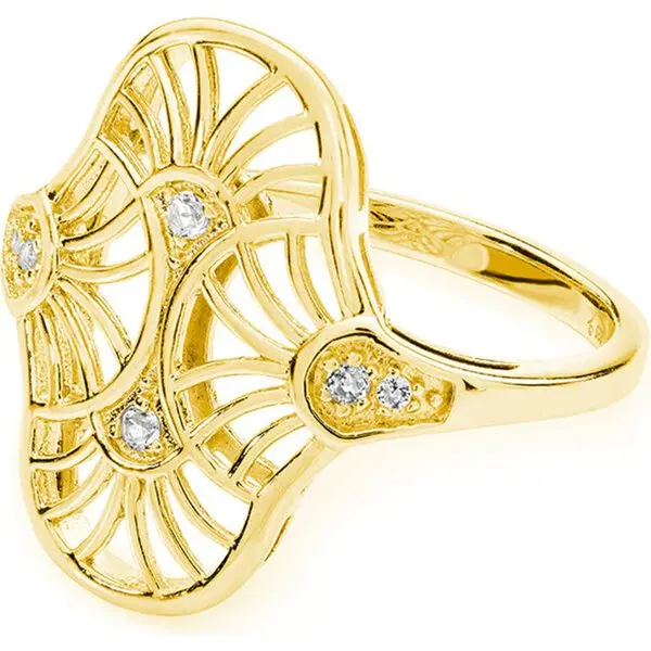 LUCY QUARTERMAINE Art Deco Oval Ring - Gold