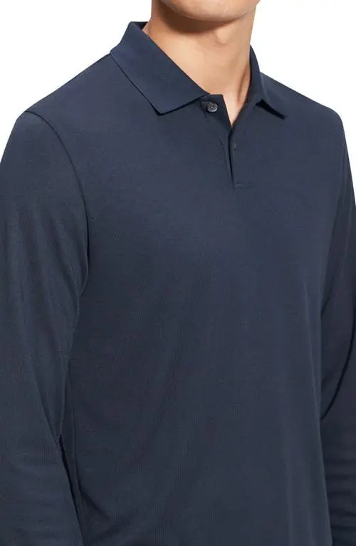 Theory Goris Anemone Milano Long Sleeve Polo - Baltic