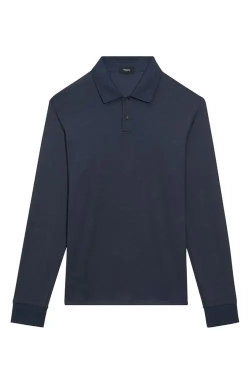 Theory Goris Anemone Milano Long Sleeve Polo - Baltic