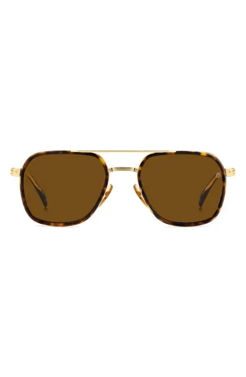 DB EYEWEAR BY DAVID BECKHAM 54mm Aviator Sunglasses - Havana Gold/ Brown