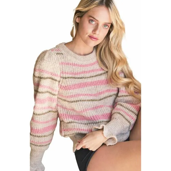 BTB LOS ANGELES Bailey Striped Sweater