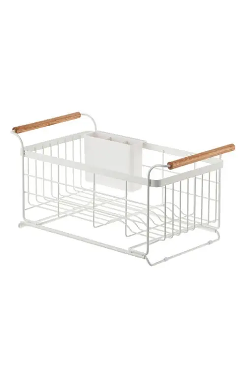 YAMAZAKI Over The Sink Dish Drainer Rack - White