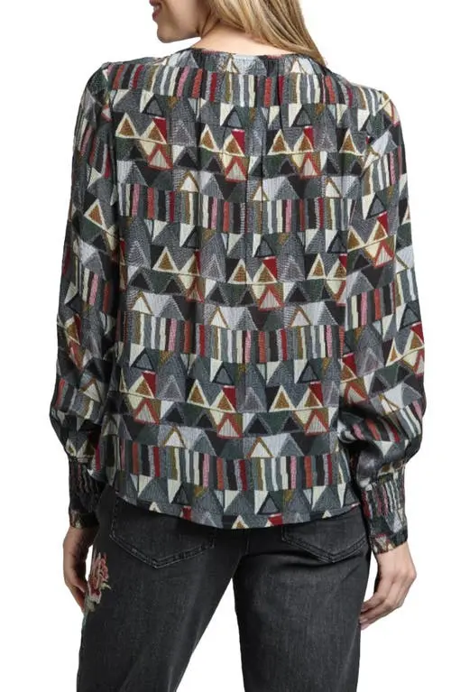APNY Printed Long Sleeve Top - Grey Multi