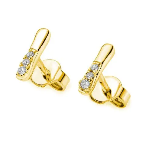 LUCY QUARTERMAINE Skinny Drip Mini Stud Earrings - Gold