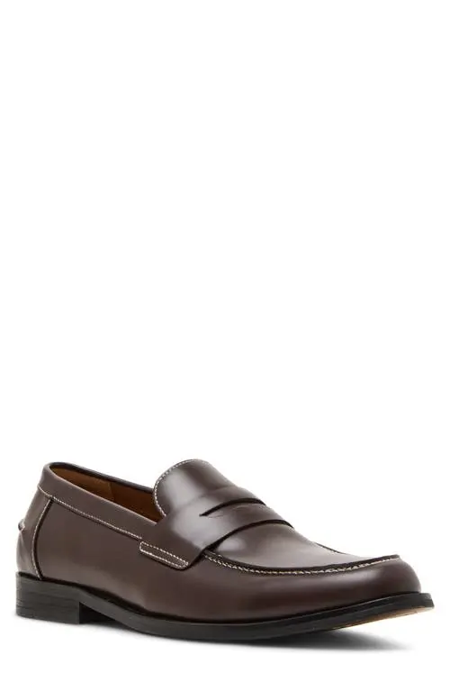 Steve Madden Natan Leather Loafer - Dark Brown