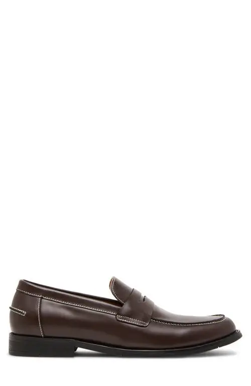 Steve Madden Natan Leather Loafer - Dark Brown