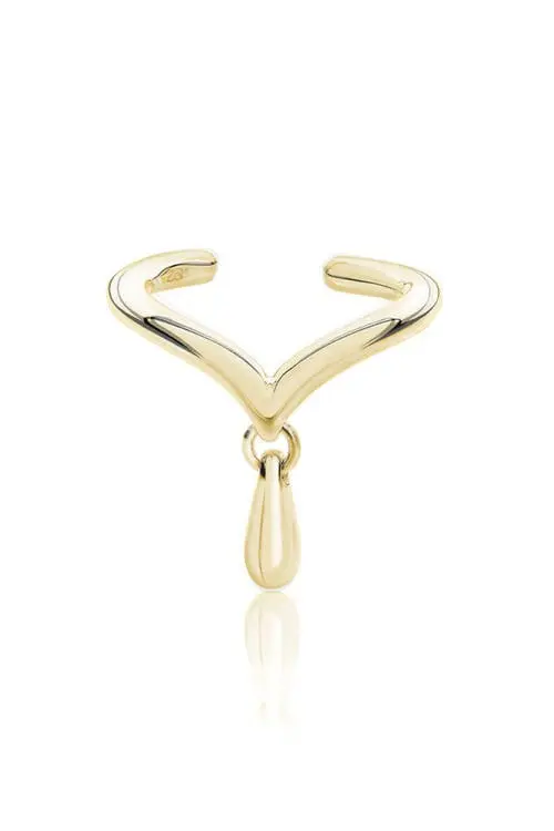 LUCY QUARTERMAINE Vermeil Drop Ear Cuff - Gold