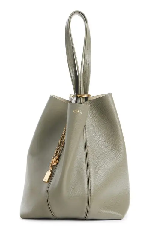 Chloé Spin Leather Tote - Aloe Green