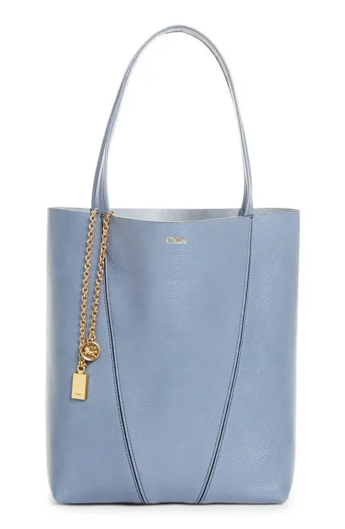 Chloé Spin Leather Tote - Ashes Blue