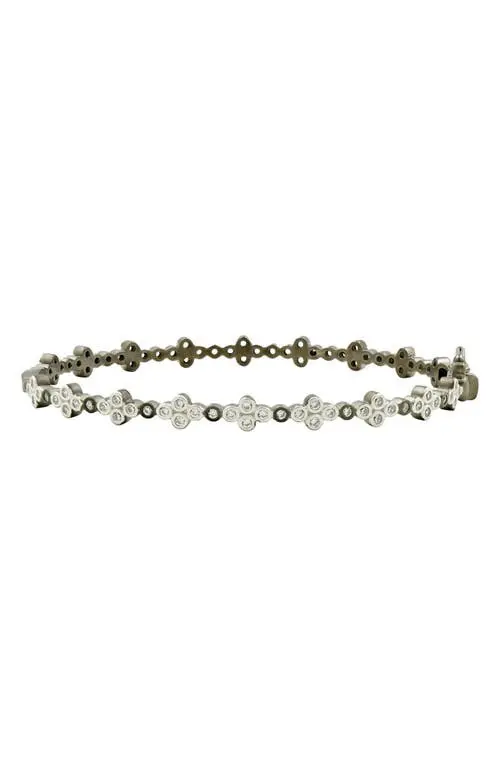 Freida Rothman Clover Station Hinge Bangle - Silver And Black