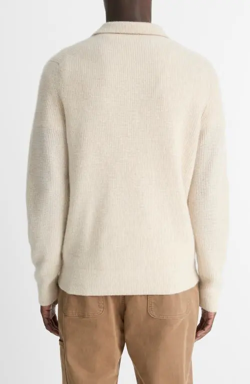 Vince Thermal Knit Boiled Cashmere Sweater - H Runyon/bone