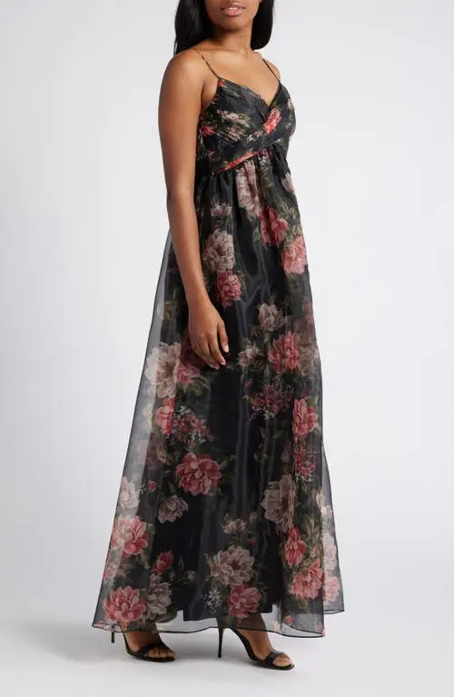Lulus Truly Extraordinary Organza Maxi Dress In Black/Red/Green/Blush - 79%  Off | Editorialist