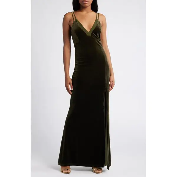 black ruched midi dress long sleeve Soft Bamboo Ruched Front Midi Dress