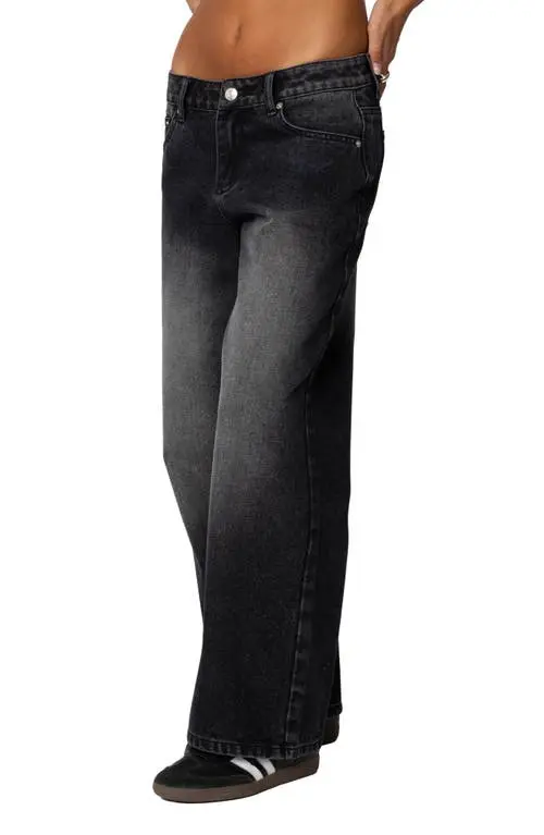 EDIKTED Magda Low Rise Wide Leg Jeans