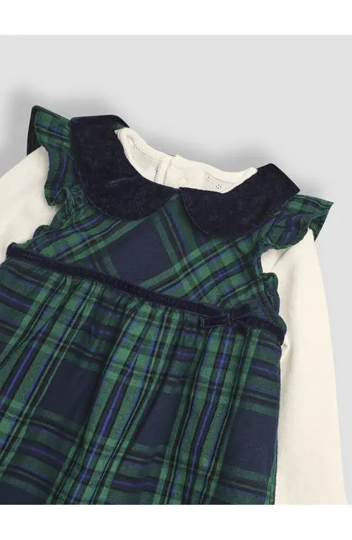 Jojo Maman Bebe Tartan Plaid Cotton Dress & Bodysuit Set In Green - 60% Off  | Editorialist