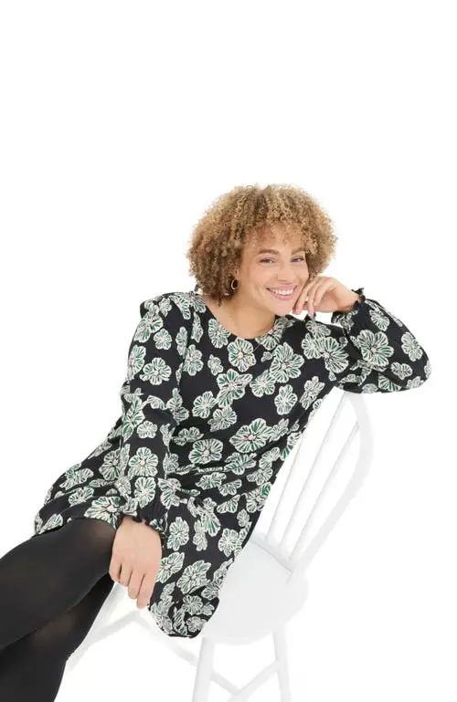 Fatface Kareen Spaced Floral Jersey Dress In Washed Black - 30% Off |  Editorialist