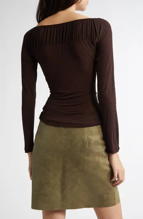 Paloma Wool Azucar Shirred Knit Top - Brown | Editorialist