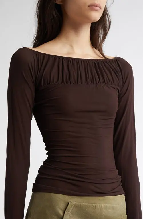 Paloma Wool Azucar Shirred Knit Top - Brown | Editorialist