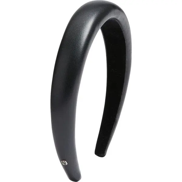 Alexandre De Paris Padded Leather Headband - Black