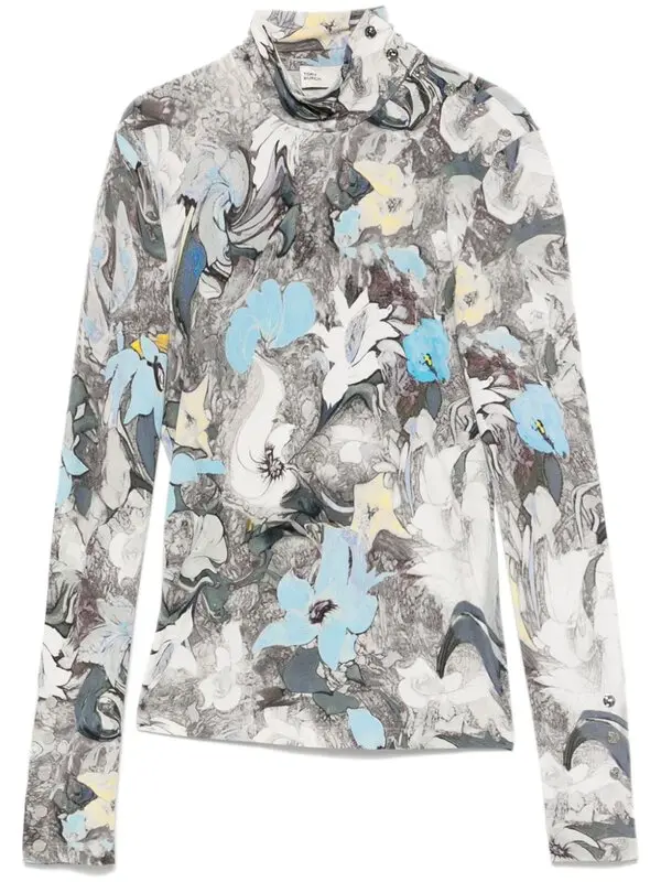 Tory Burch Printed Jersey T-shirt - Blue