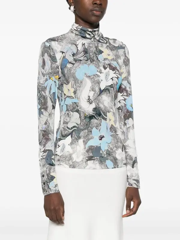 Tory Burch Printed Jersey T-shirt - Blue