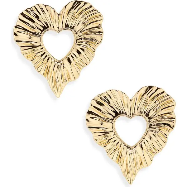 MIRANDA FRYE Amour Heart Drop Earrings - Gold