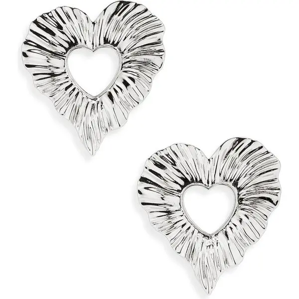 MIRANDA FRYE Amour Heart Drop Earrings - Silver