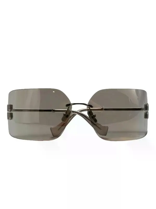 Miu Miu Logo Detail Sunglasses - Silver