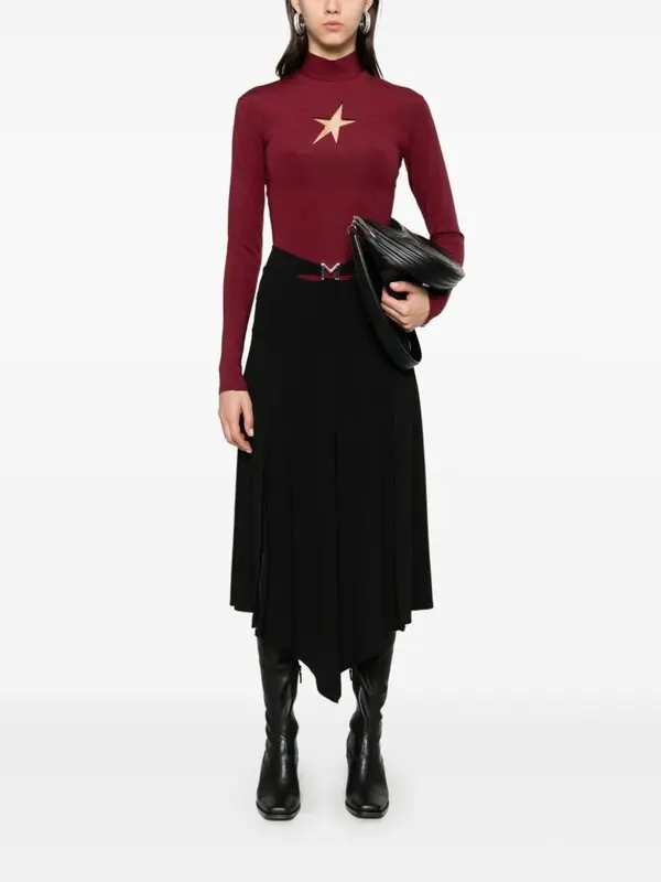 MUGLER Cut-out Star Top - Red