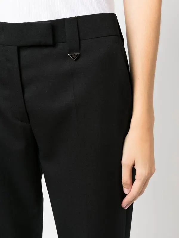 Prada Logo-plaque Cropped Trousers