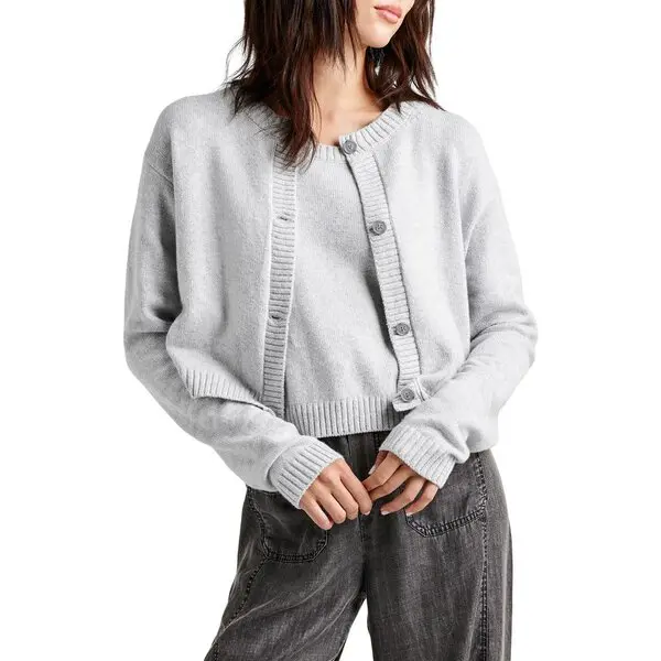 Splendid Cropped Cotton-blend Cardigan