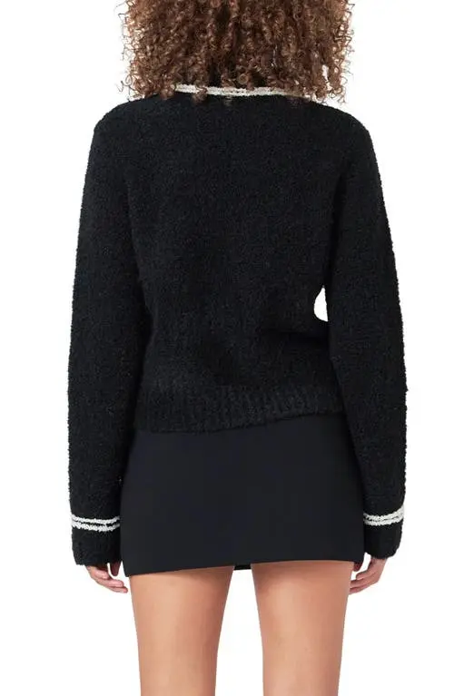 Endless Rose Bow Accent Bouclé Sweater
