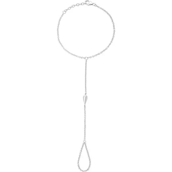 LUCY QUARTERMAINE Single Drop Hand Chain - Silver