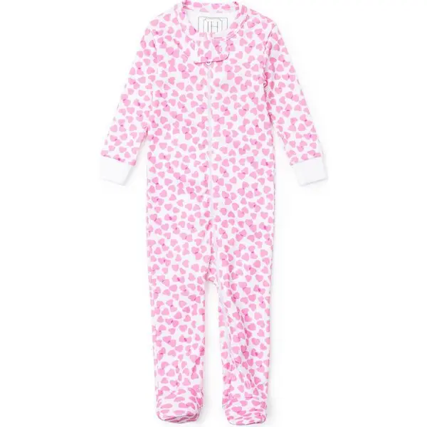 LILA AND HAYES Parker Zipper Pajama - Confetti Hearts Pink