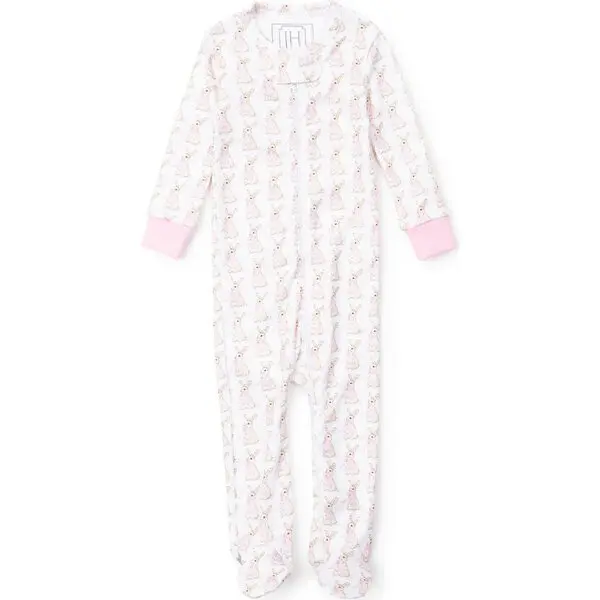 LILA AND HAYES Parker Zipper Pajama - Easter Bunnies Pink