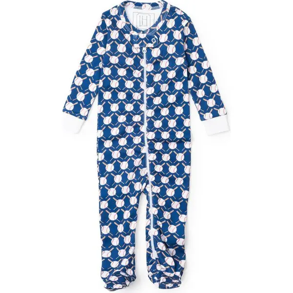 LILA AND HAYES Parker Zipper Pajama - Up At Bat Baseball