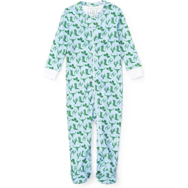 LILA AND HAYES Parker Zipper Pajama - Wild West Blue