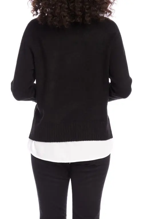 Karen Kane Mixed Media Layered Turtleneck Sweater