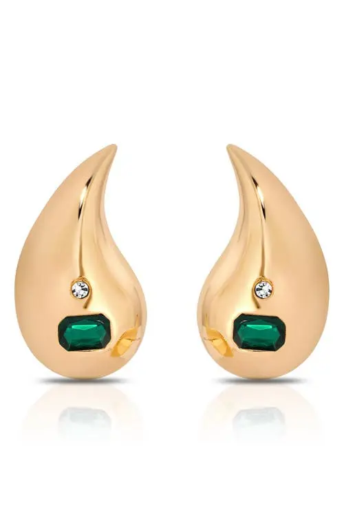 Ettika Teardrop Statement Earrings - Green