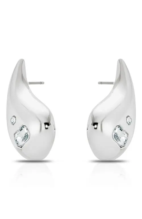 Ettika Teardrop Statement Earrings - Silver