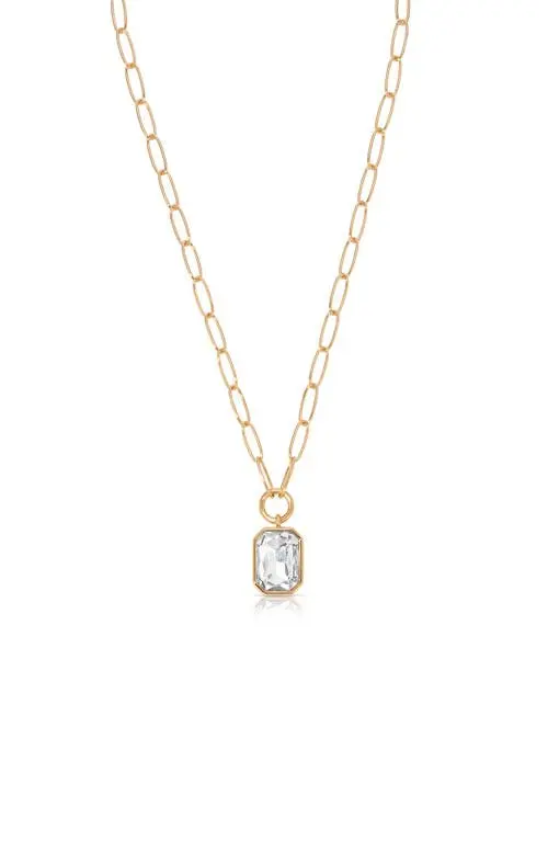 Ettika Deco Crystal Pendant Necklace - Gold