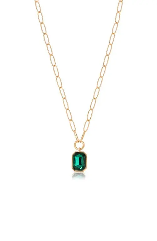 Ettika Deco Crystal Pendant Necklace - Green