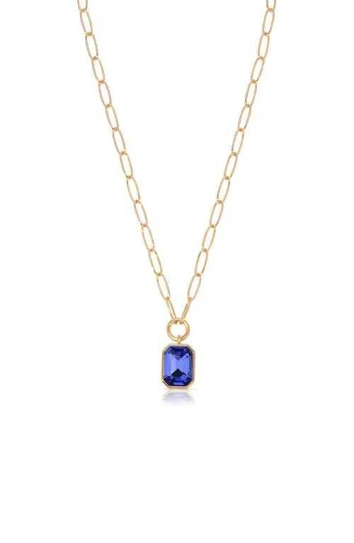 Ettika Deco Crystal Pendant Necklace - Sapphire