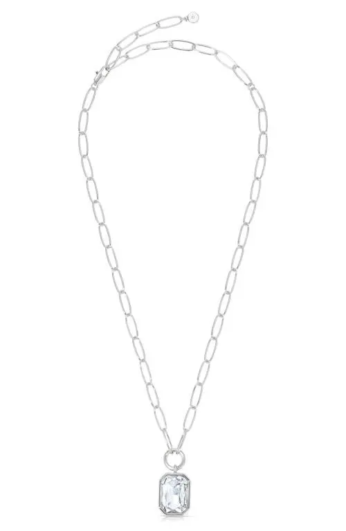 Ettika Deco Crystal Pendant Necklace - Silver