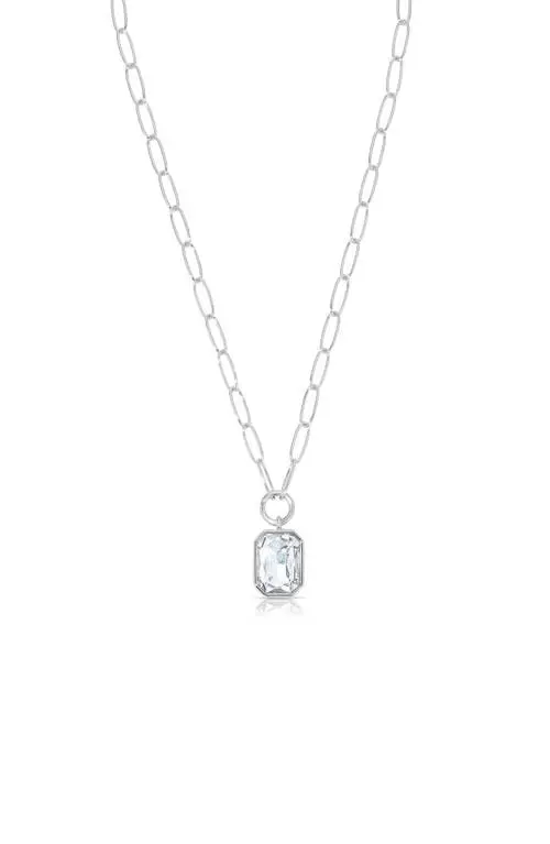 Ettika Deco Crystal Pendant Necklace - Silver