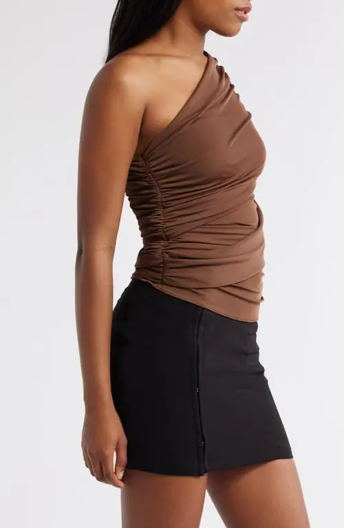 MISTRESS ROCKS Ruched One-shoulder Top