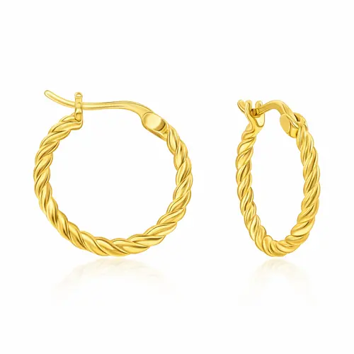 DONATELLO GIAN Name' Gold-tone Twisted Hoop Earrings - Yellow