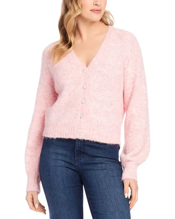Karen Kane Button Detailed Cardigan - Pink