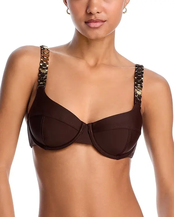 Ramy Brook Blaise Bikini Top - Beach Brown