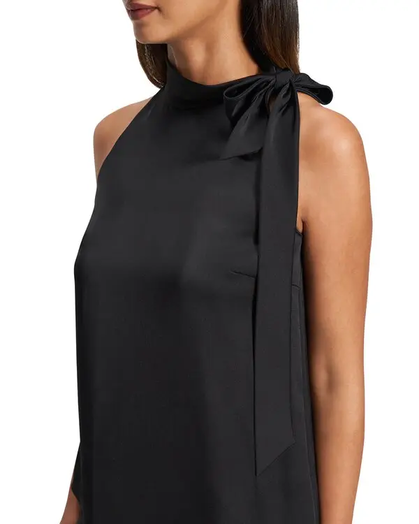 Theory Side Tie Halter Neck Top - Black